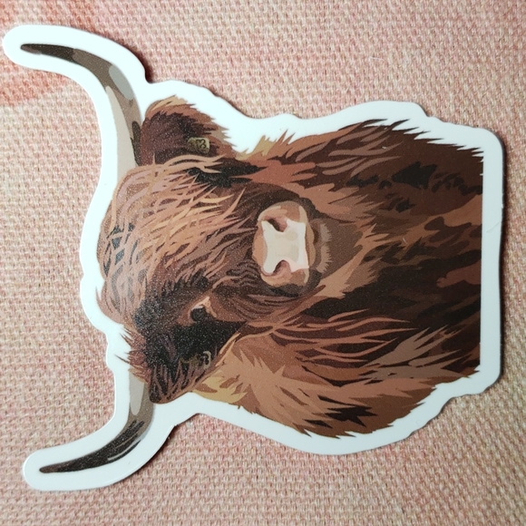 Office | H Highland Cow Sticker Western Farmhouse Decor Highland Cattle ...